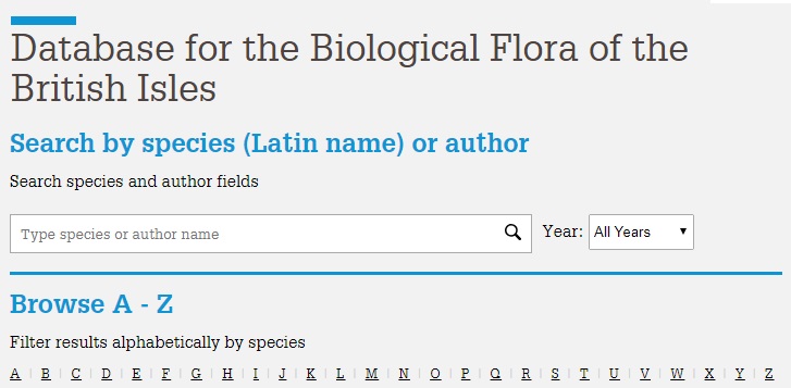 The new Biological Flora of the British Isles database
